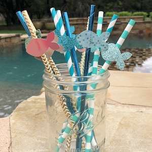 Fish Guppy Paper Party Straws, 12 | Fish Straws | Under the Sea | Fish ...