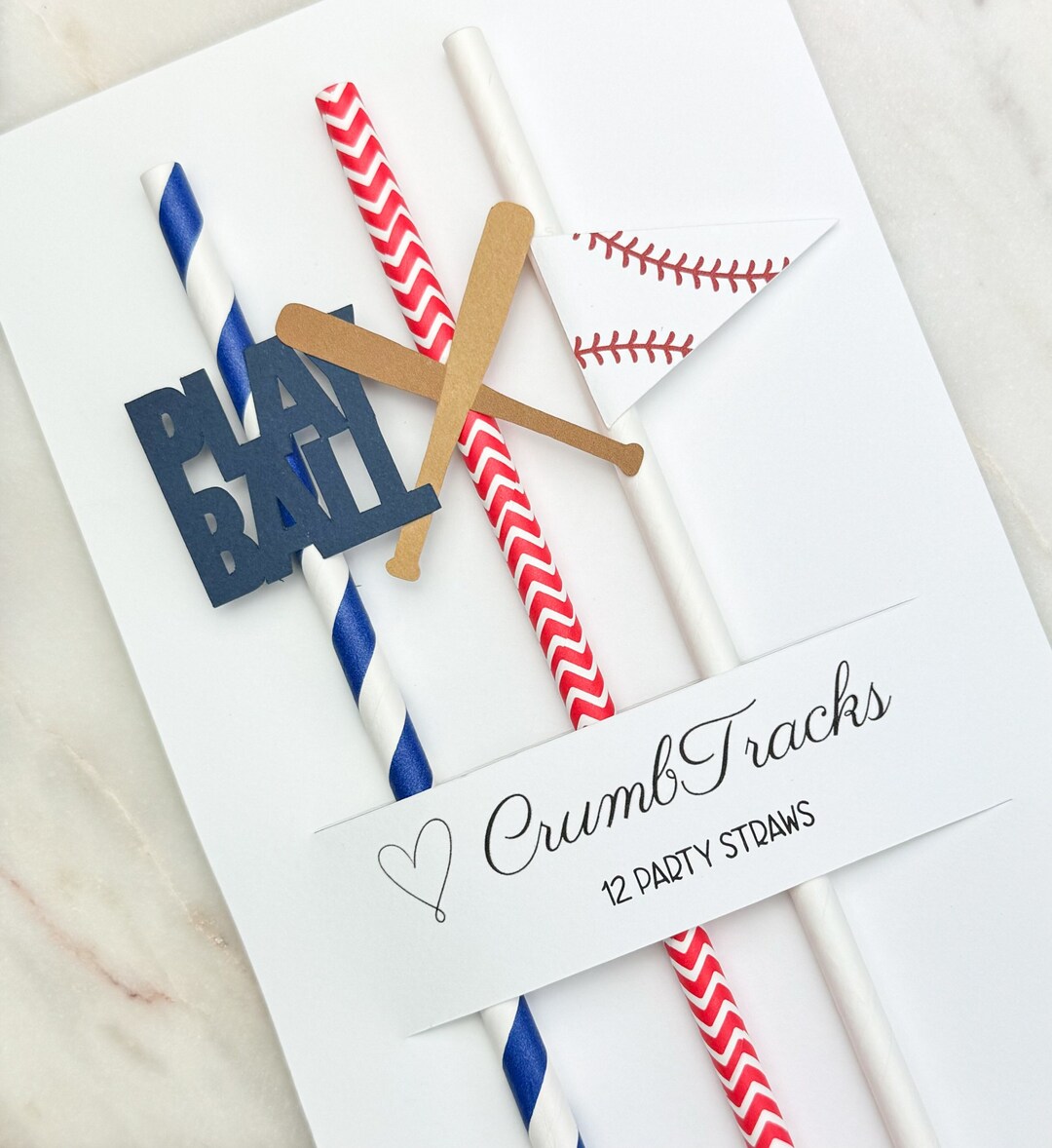 Baseball Party Straws, Set of 12, | Baseball Paper Cocktail Straws ...