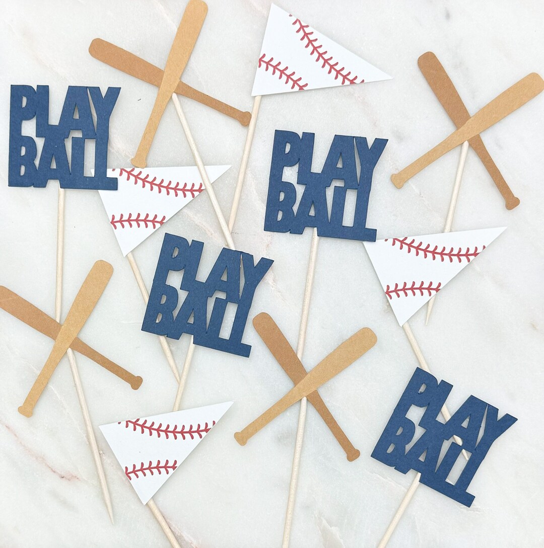 Baseball Cupcake Toppers, 12 | MLB Little League | T-ball | Baseball ...