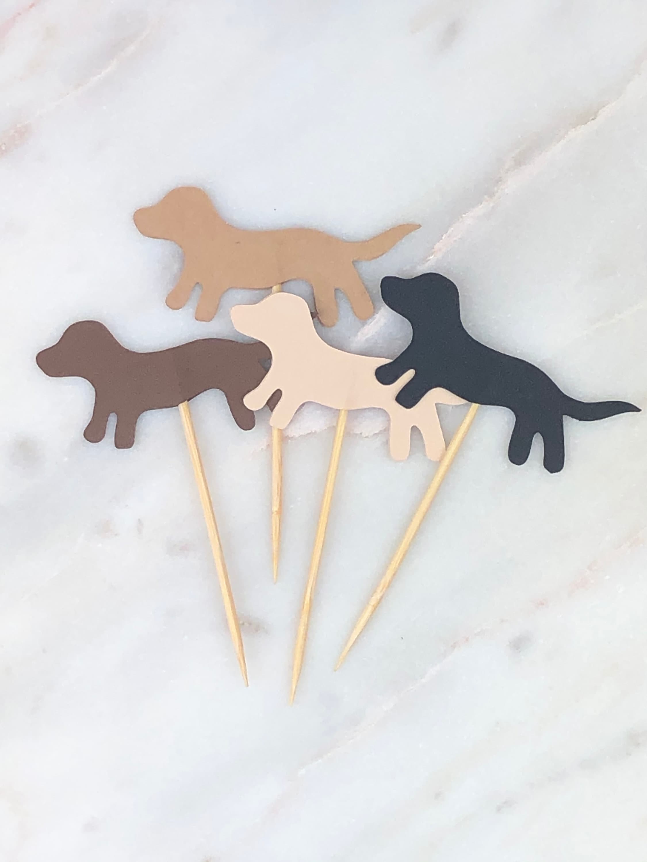 Puppy Dog Cupcake Toppers 12 Dog Toothpicks Dog Rescue | Etsy