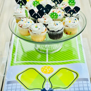Pickleball Cupcake Toppers, Set of 12 | Pickleball Party | Pickle Ball ...