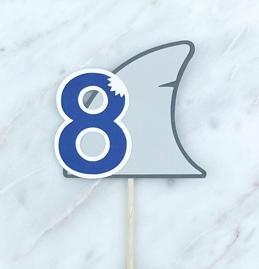 Shark Fin Cake Topper | Shark Birthday Party Decor | Boys Birthday Cake ...