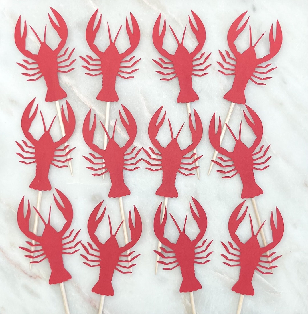 Crawfish Cupcake Toppers: Cajun Boil Party Decorations - Set of 12 - Etsy