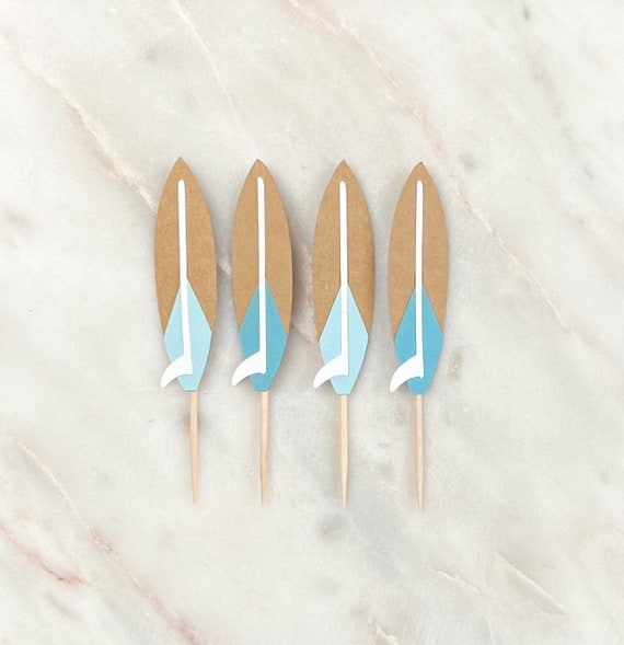 Surfboard Cupcake Toppers 12 Luau Surf Party Pool Party - Etsy