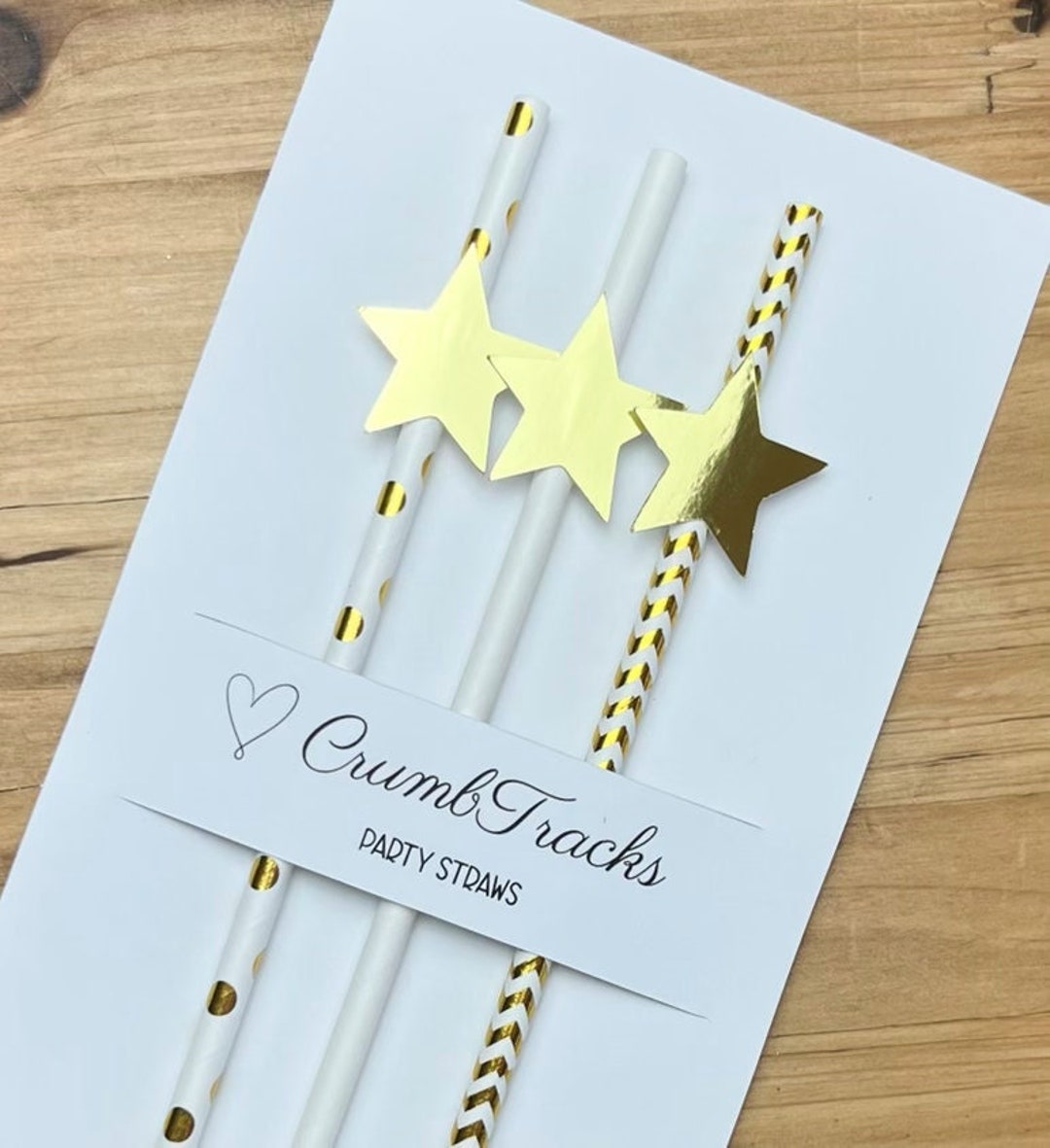 Gold Star Paper Straws, Set of 12 | Twinkle, Twinkle Little Star Party ...