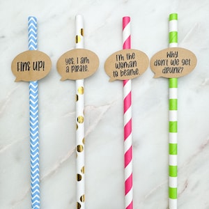 Margaritaville Theme Paper Straws, Set of 12 | Jimmy Buffett Party ...