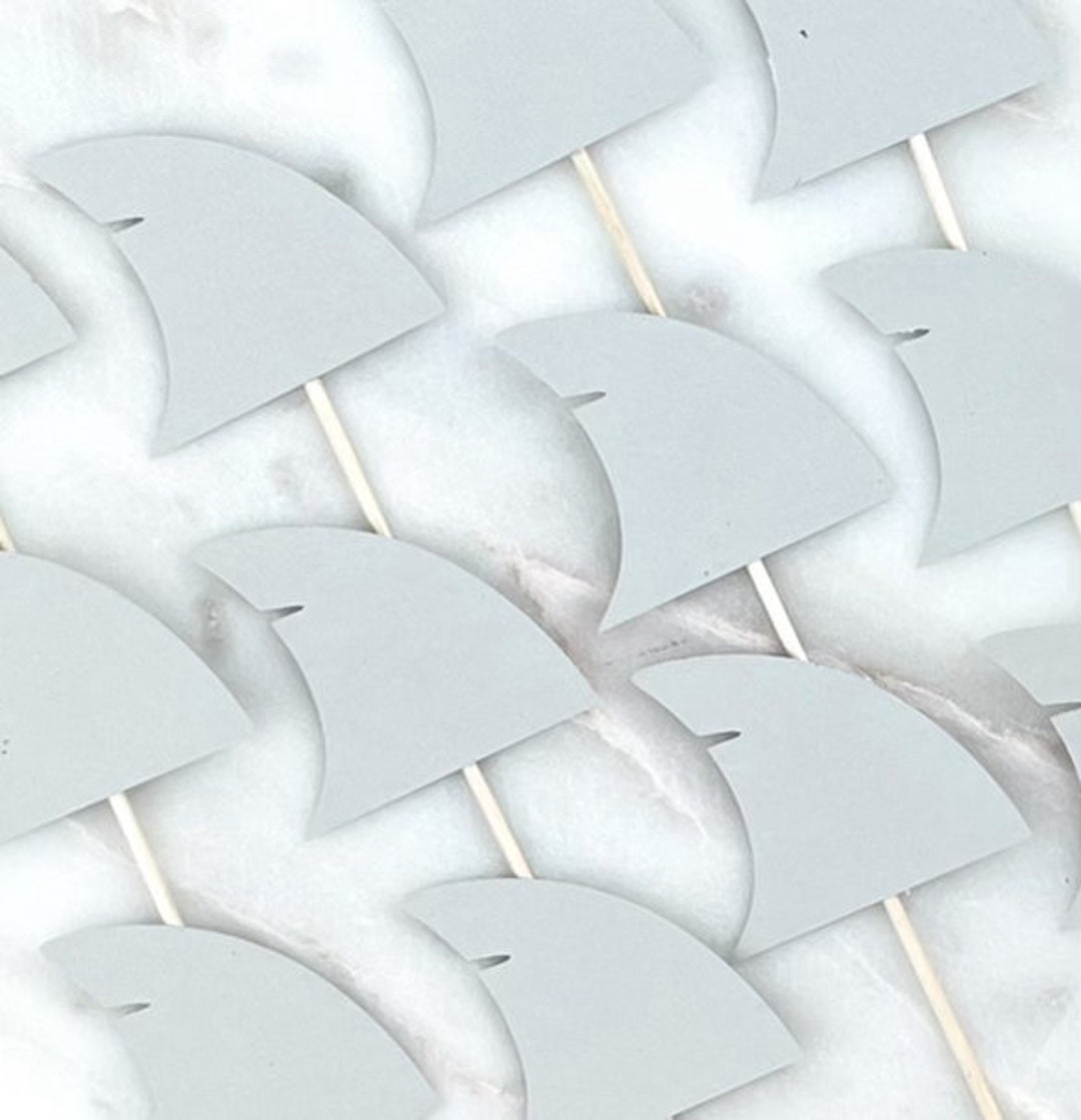 Shark Fin Cupcake Toppers: Shark Week Jaws Party Decor - Set of 12 - Etsy