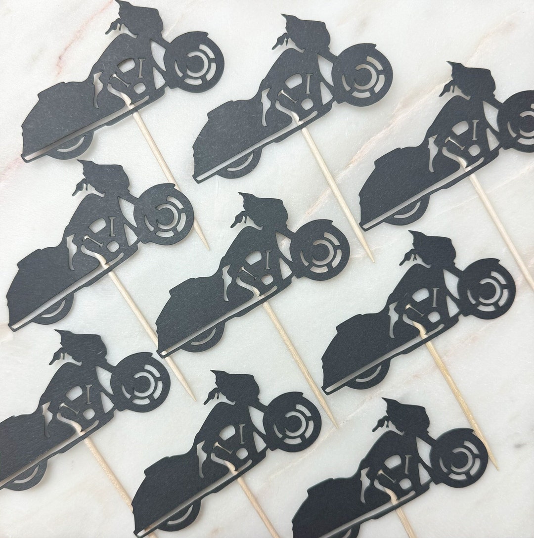 Motorcycle Cupcake Toppers, Harley Davidson Street Glide Toothpick ...