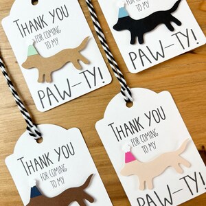 Puppy Dog Birthday Gift Tags, Set of 4 dog Party Treat Bags Goody Bag ...