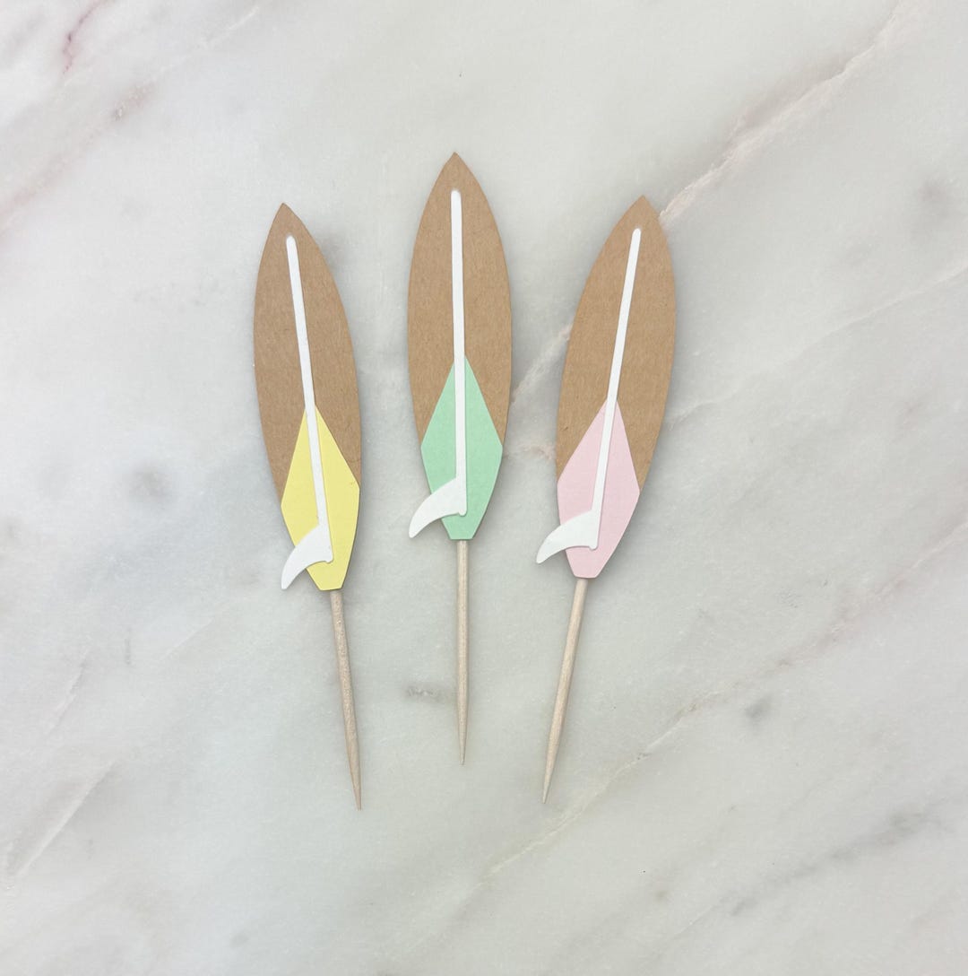 Surfboard Cupcake Toppers: Pastel Beach Party Baby Shower Birthday ...