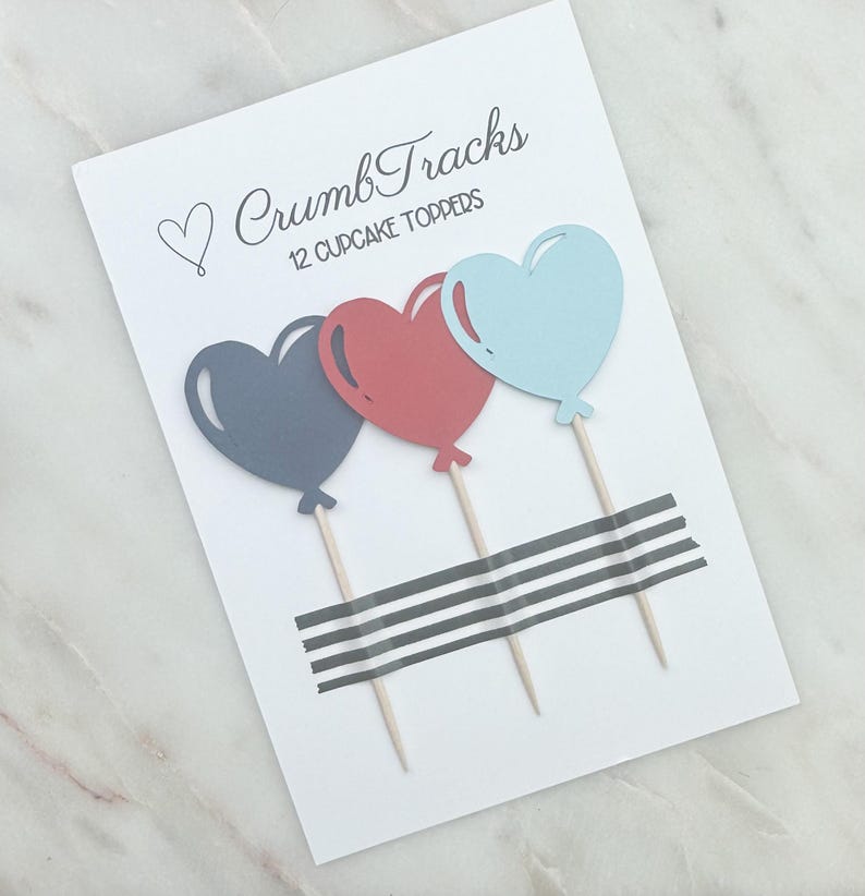 Heart Balloon Cupcake Toppers: Little Heartbreaker Sweetheart Boy ...