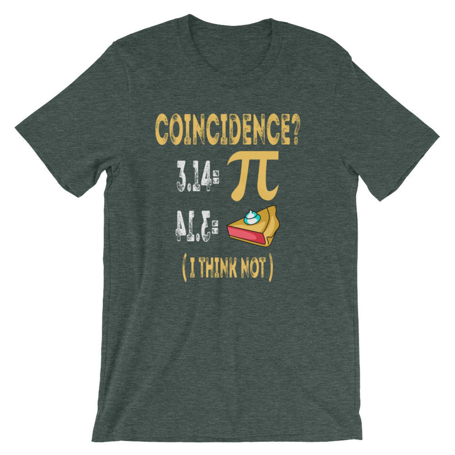 3.14 Pi Pie Coincidence Math Symbols I Think Not Pun T-shirt | Etsy