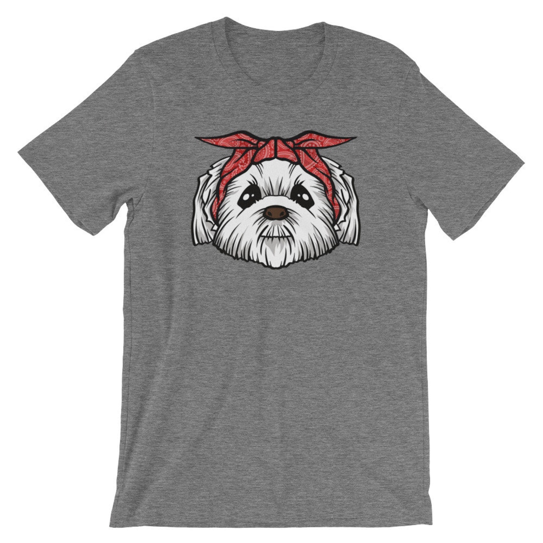 Shih-tzu With Red Bandana T-shirt | Funny Canine Dog Shirt | Paisley ...