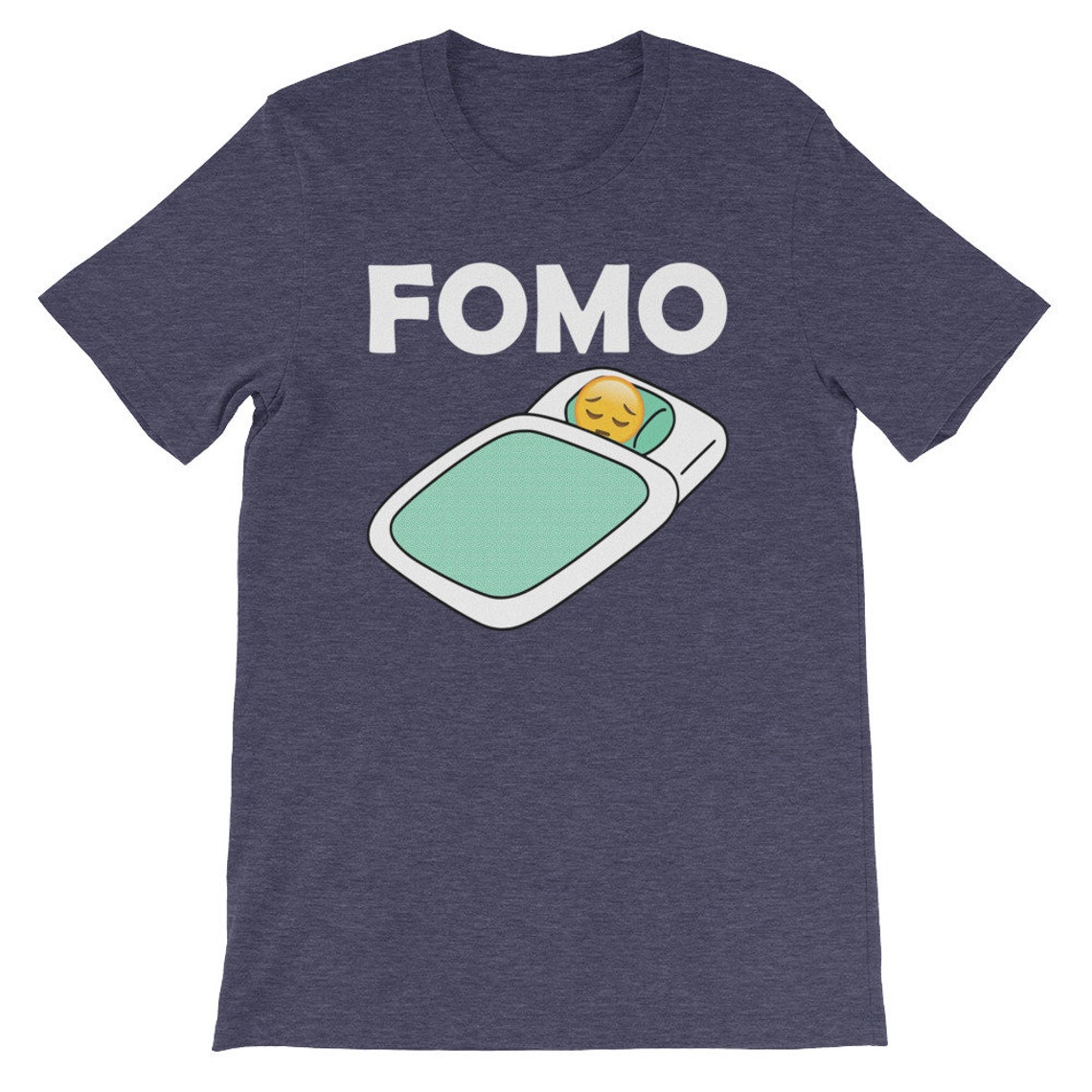 Fomo Sad Emoji In Bed Cute Unisex Shirt Fear Of Missing Out | Etsy