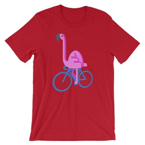Flamingo on A Bicycle Tshirt | Flamingo, Bicycle, Pink Flamingo, Bike ...