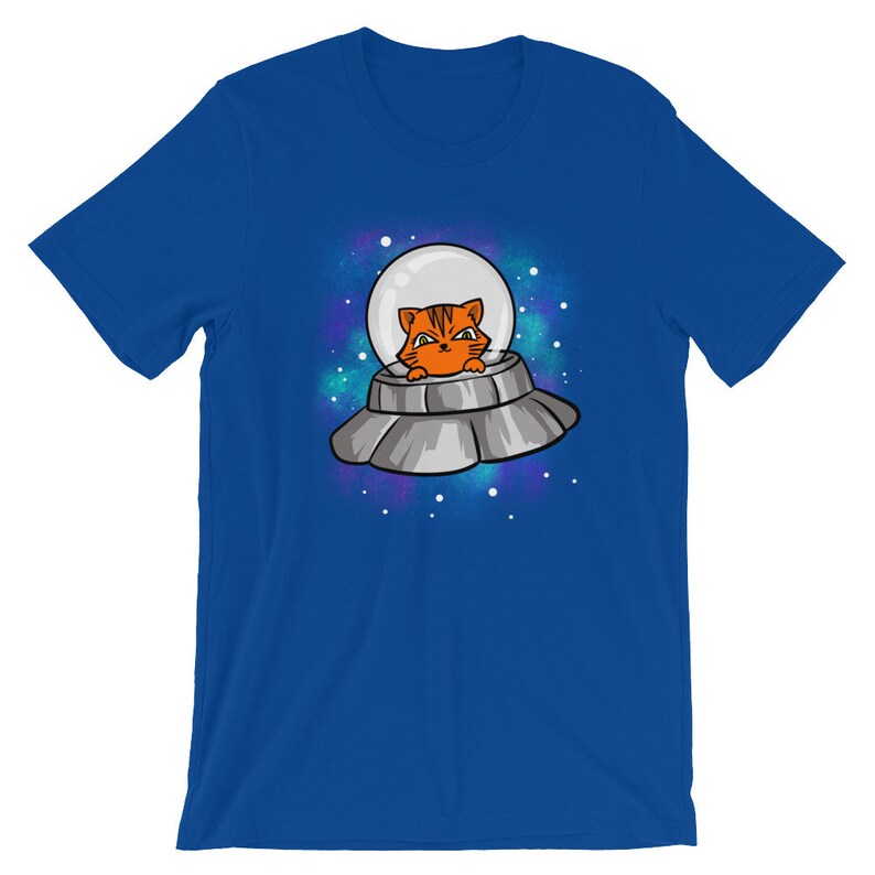 Alien UFO Cat T-Shirt Cute Feline Humor Extraterrestrial | Etsy