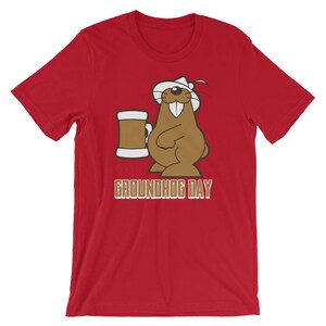 Groundhog Day Drinking Ground-hog With Hat Forecast Cute Unisex T-shirt ...