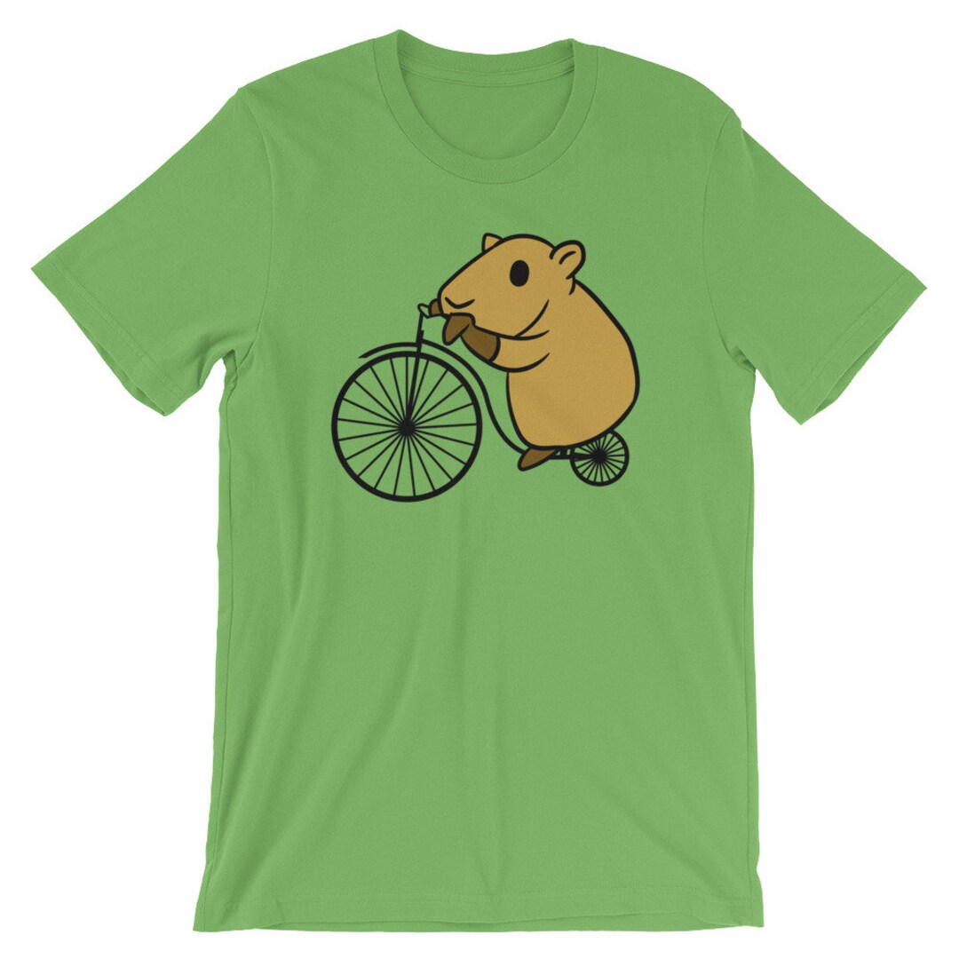 Capybara Riding Retro Bicycle Tee Big Wheel Bicycle Riding Shirt ...
