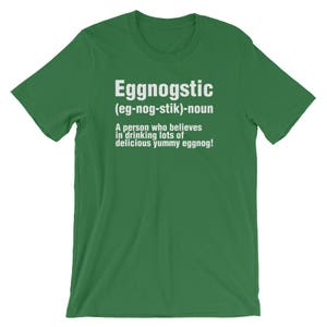 Eggnostic Definition Person Who Believes Drinking Eggnog Tee - Etsy