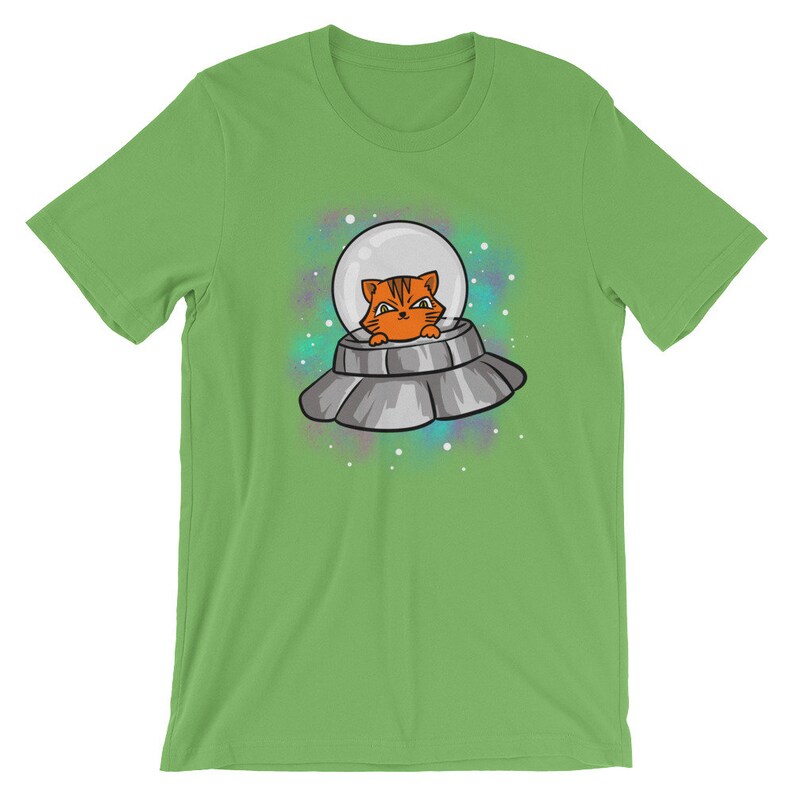 Alien UFO Cat T-Shirt Cute Feline Humor Extraterrestrial | Etsy