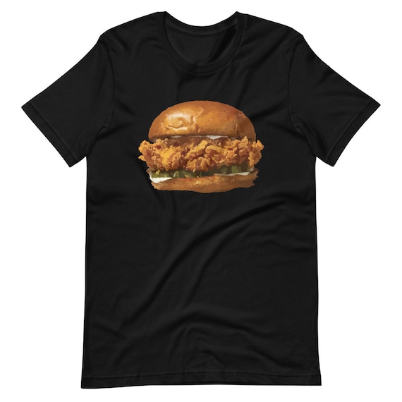 Chicken Sandwich Shirt Fast Food Burger Tees National | Etsy