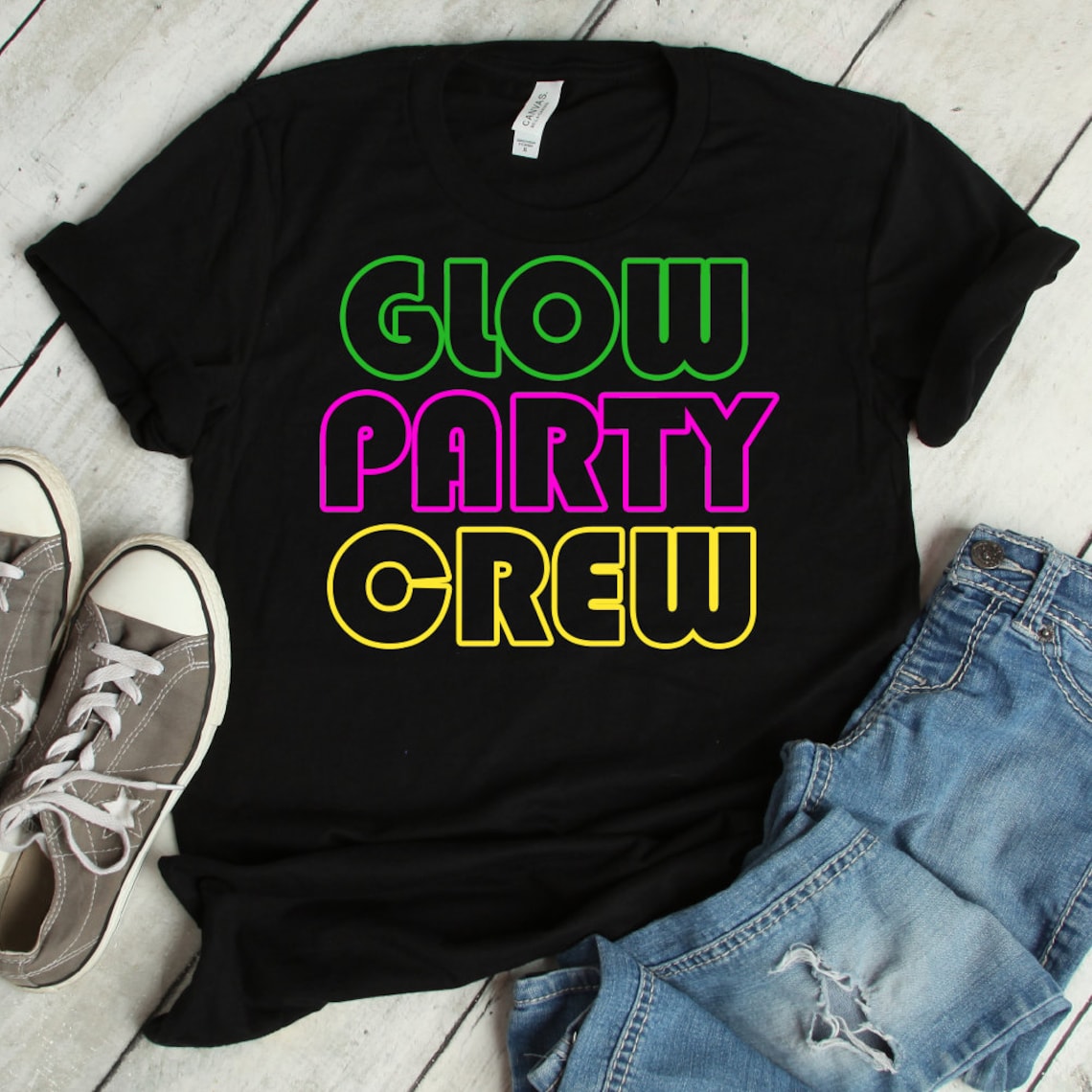 Glow Party Crew T-shirt Glow Party Crew Glow Party Glow in | Etsy