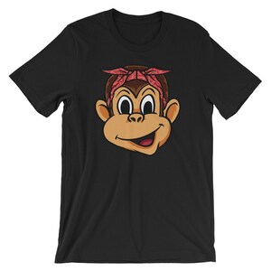 Monkey With Red Bandana T-shirt | Funny Primate Lover Ape Shirt ...