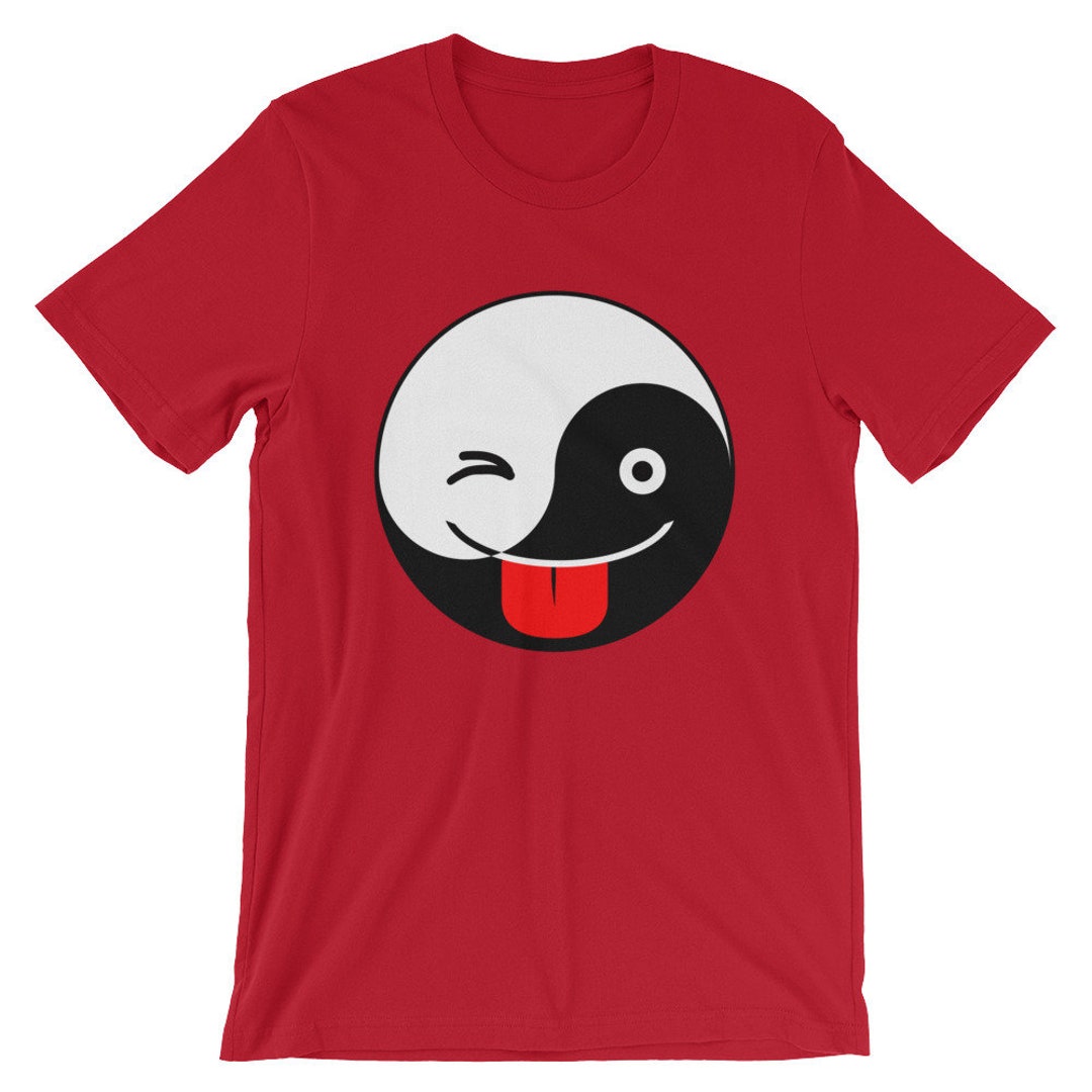 Yin Yang Wink and Tongue Emoji Cute Unisex Shirt | Tai Chi Symbol Funny ...