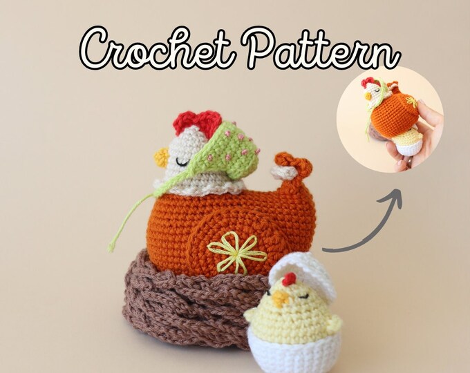 CROCHET PATTERN Henrietta & Peep Chicken, Hen, Easter, Toy, Amigurumi ...