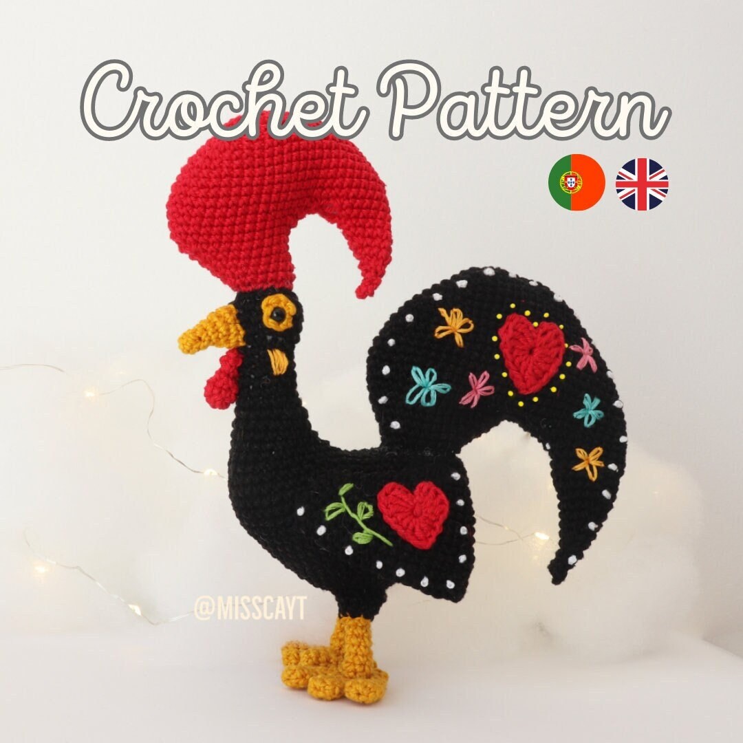 CROCHET PATTERN Rooster of Barcelos Galo De Barcelos Amigurumi Animal ...