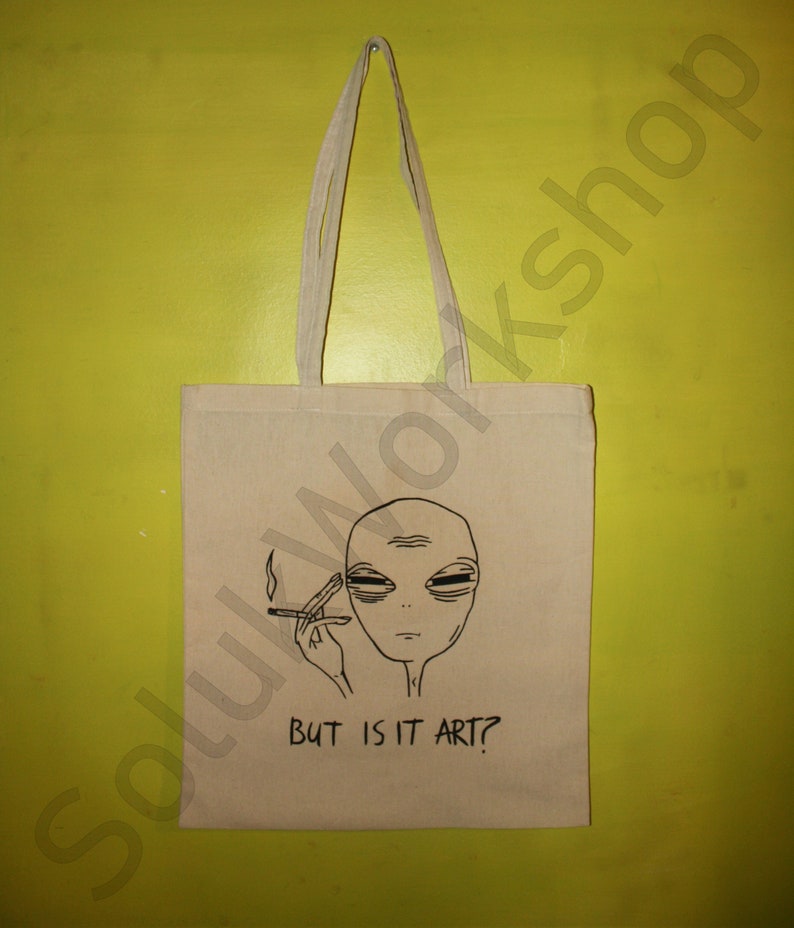 Tired Alien but is It Art Totebag - Etsy