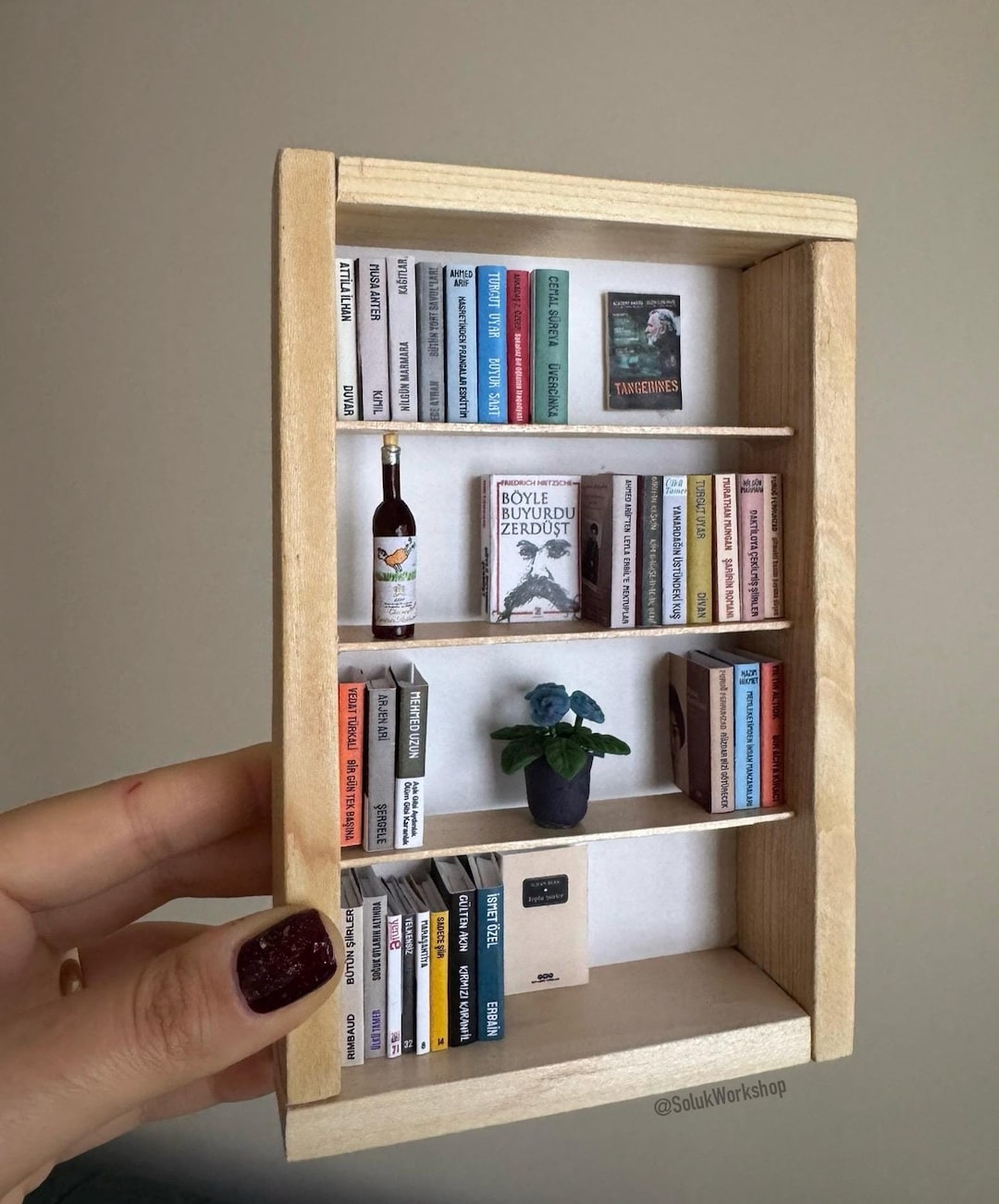 Miniature Bookshelf With 30 Books and Personalized Embellishments ...
