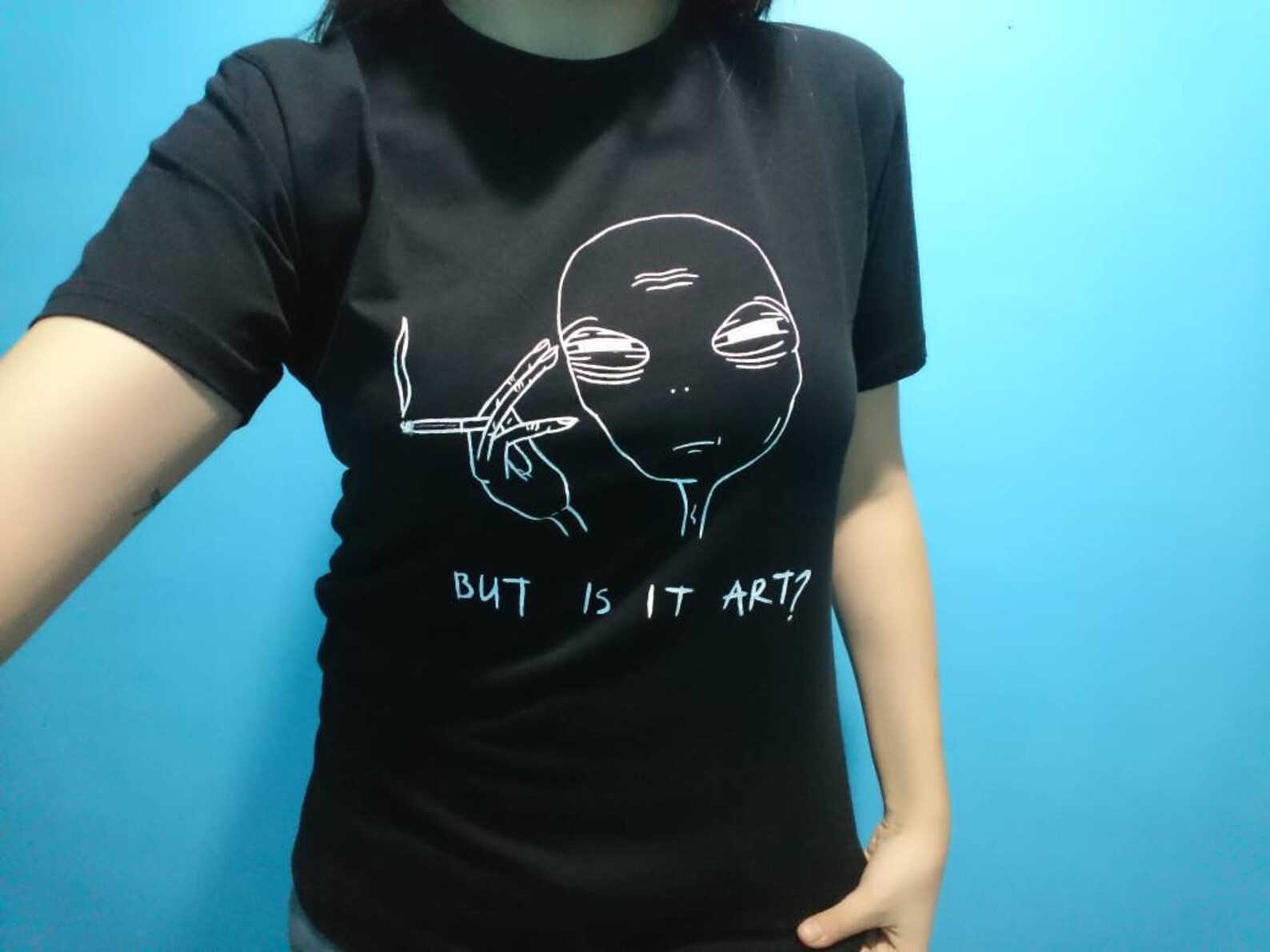Unisex Black Tired Alien but is It Art Tshirt FREE SHIPPING - Etsy