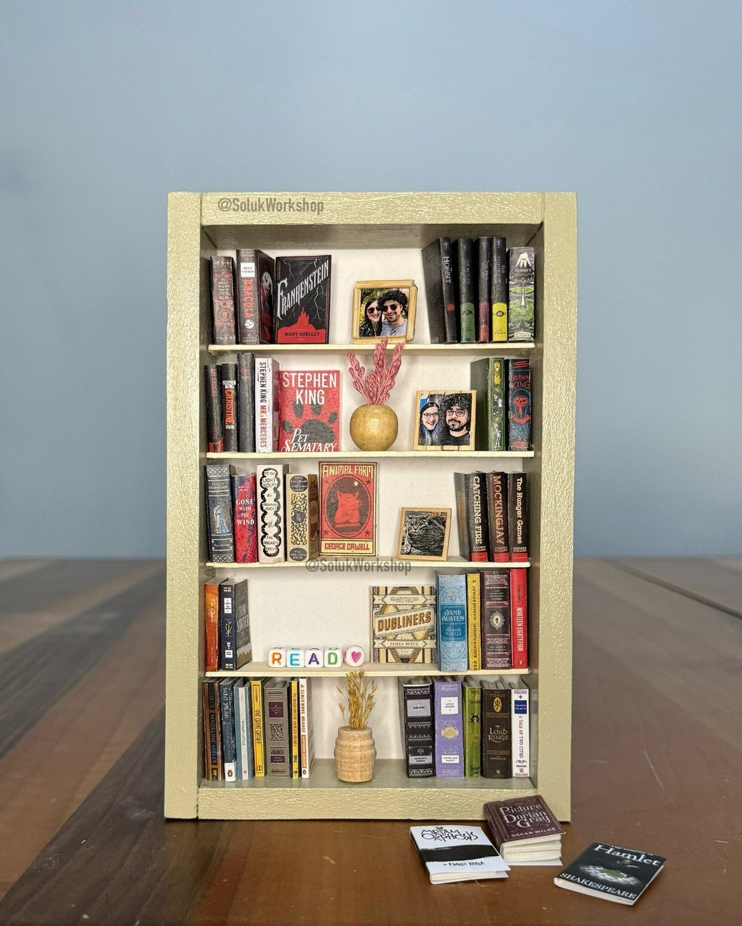 Miniature Bookshelf With Personalized Embellishments - 40 Books ...