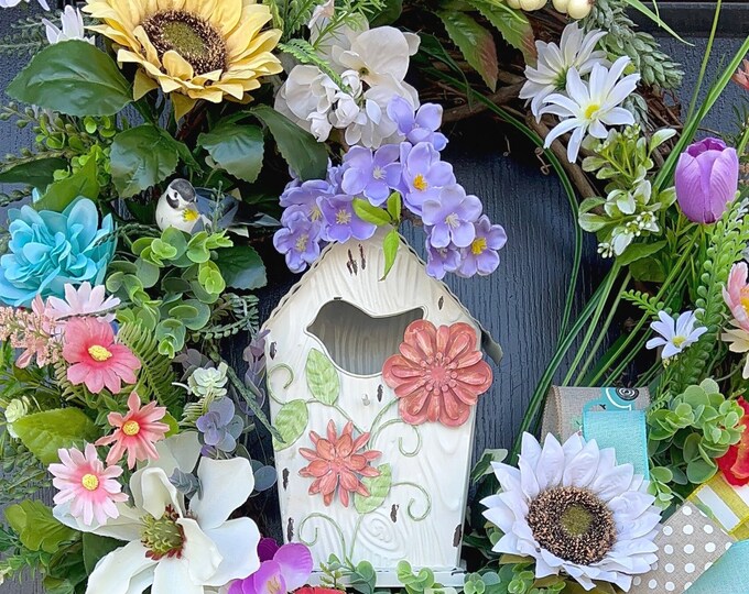Spring Nature Wreath, Everyday Wreath, Wreath With Birds. Spring Door ...