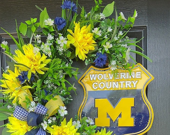 Sports Wreath , College Wreath, Michigan Wreath, University Wreath ...