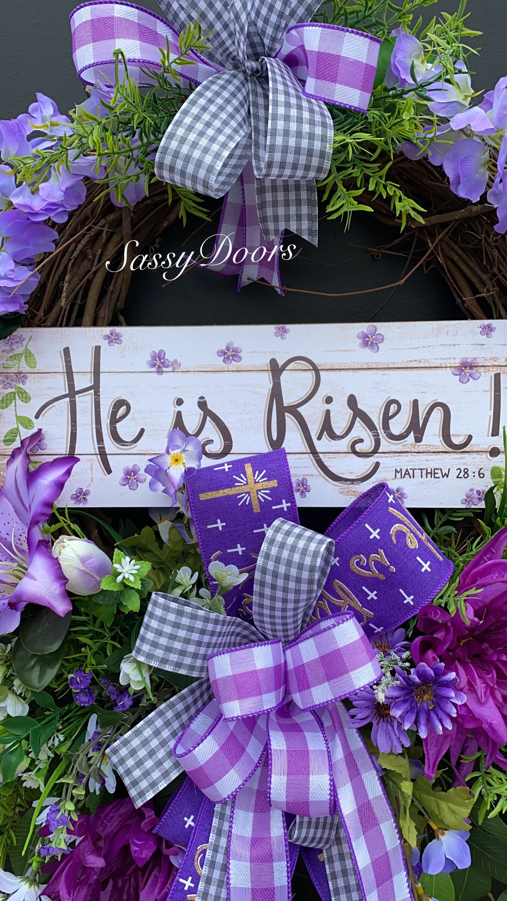 Easter Wreath, Spring Wreath, Religious Wreath, He Is Risen Wreath ...