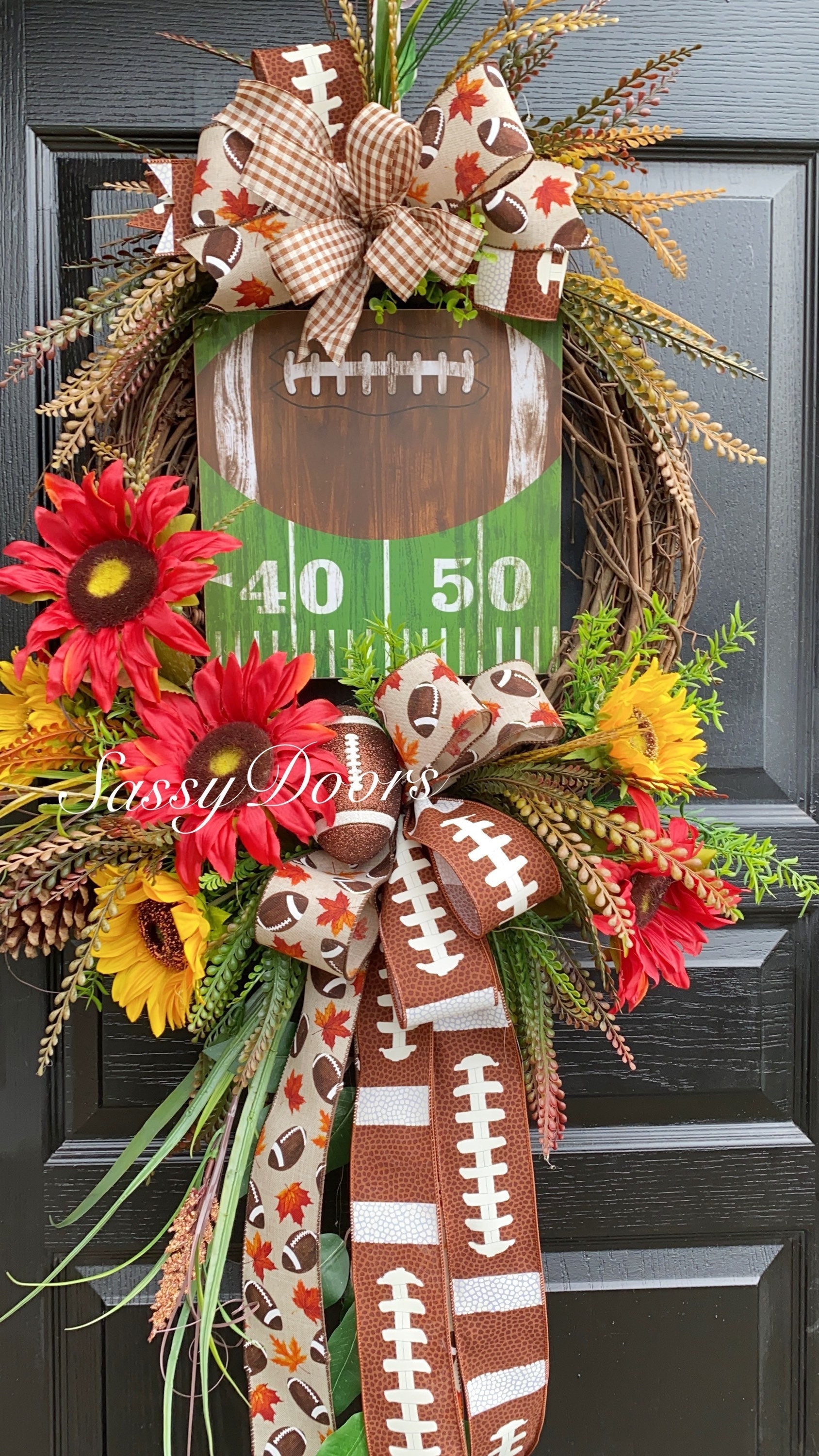 Football Wreath, Sports Wreath ,Personalized Fall Sports Wreath, Fall ...