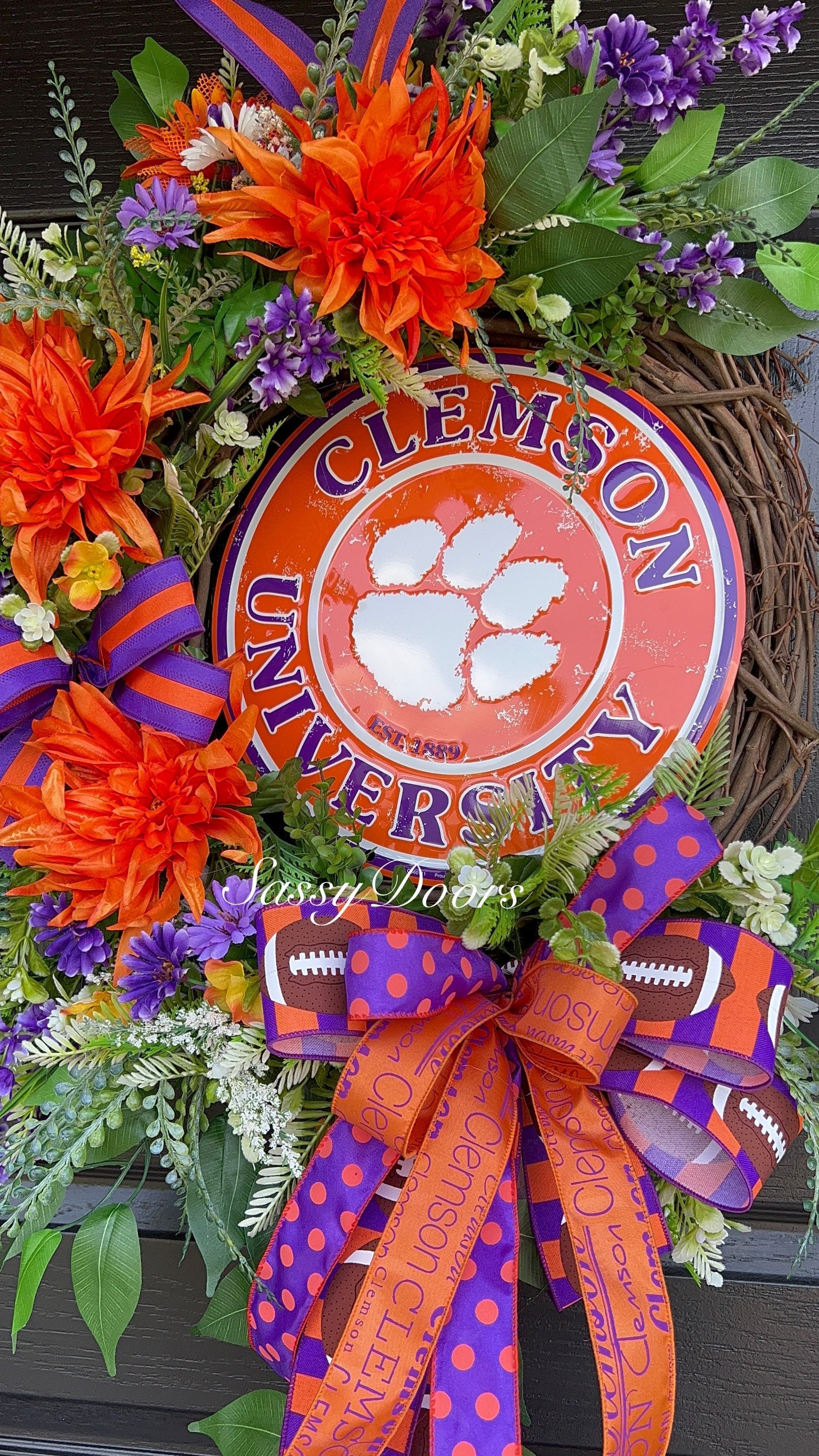 Clemson Wreath, Clemson University, Clemson Football, Clemson College ...