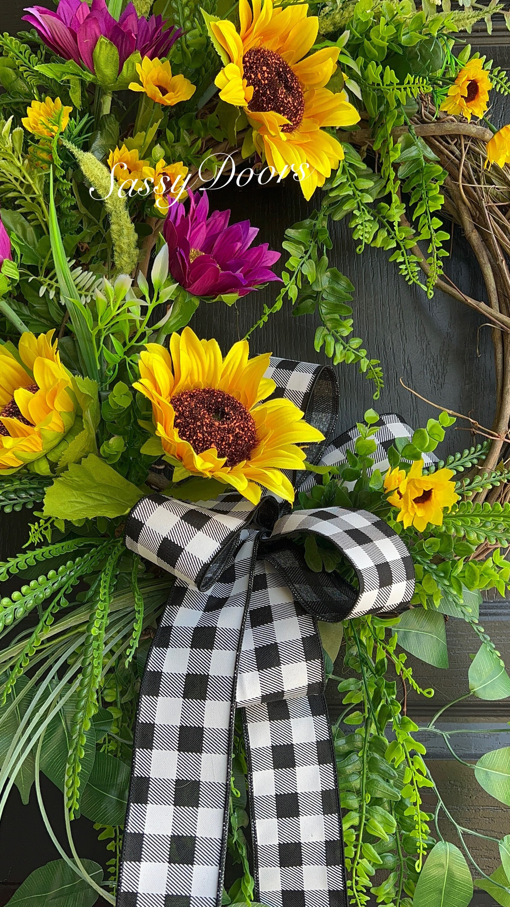 Sunflower Wreath, Welcome Wreath, Sunflower Front Door Wreath ...