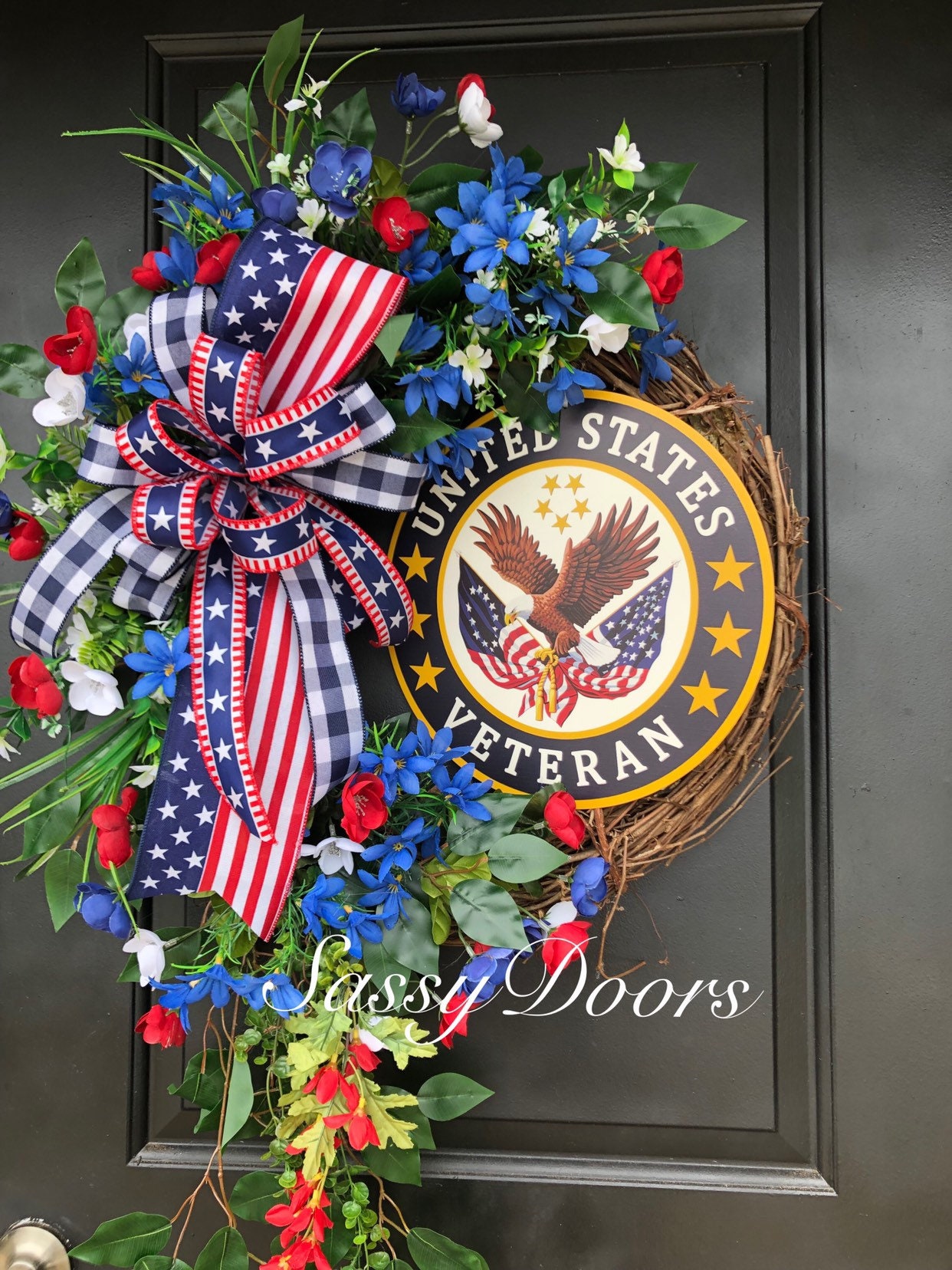 Military Veterans Wreath, Patriotic Wreath, Memorial Day Wreath ...
