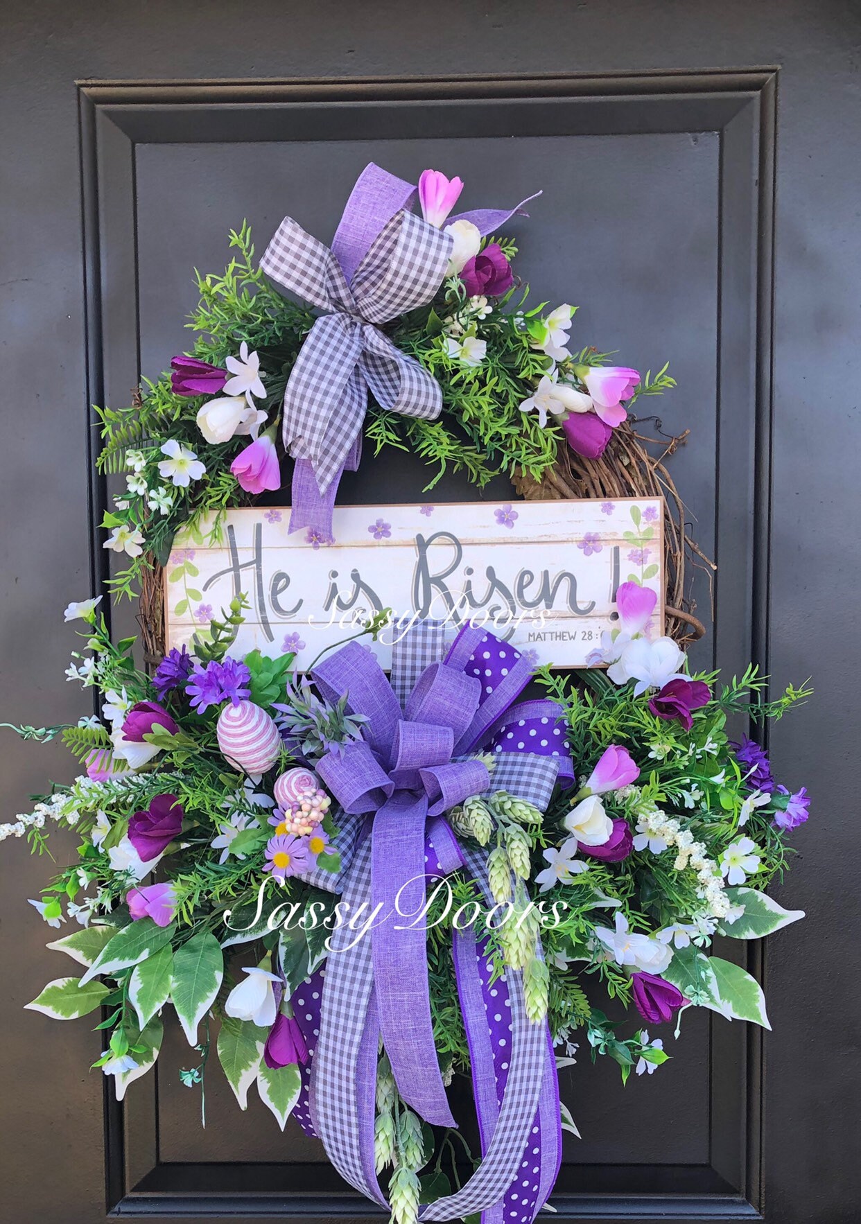 Easter Wreath, Spring Wreath, Religious Wreath, He Is Risen Wreath ...