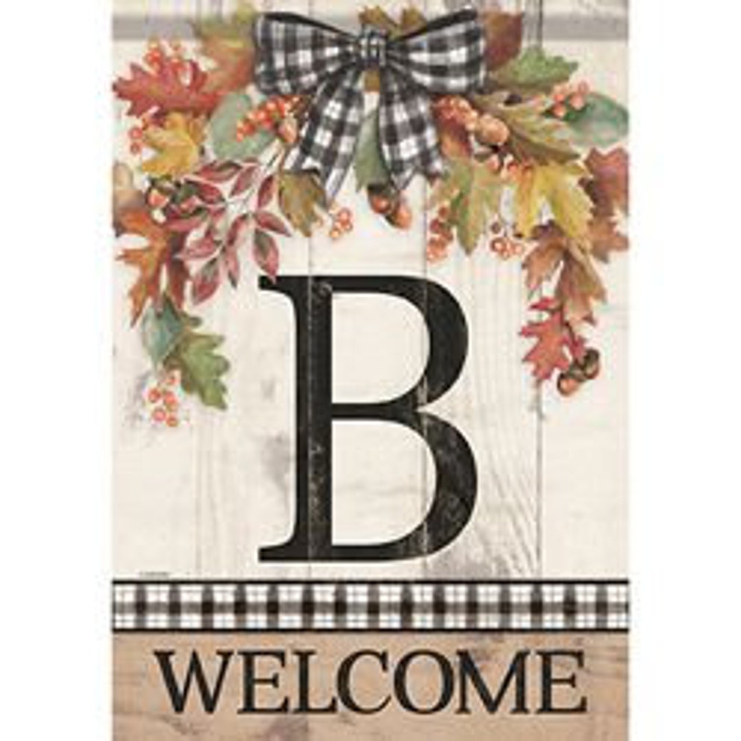 Fall Monogram Garden Flag, Monogram Flag, Fall Flag, Garden Flag, - Etsy