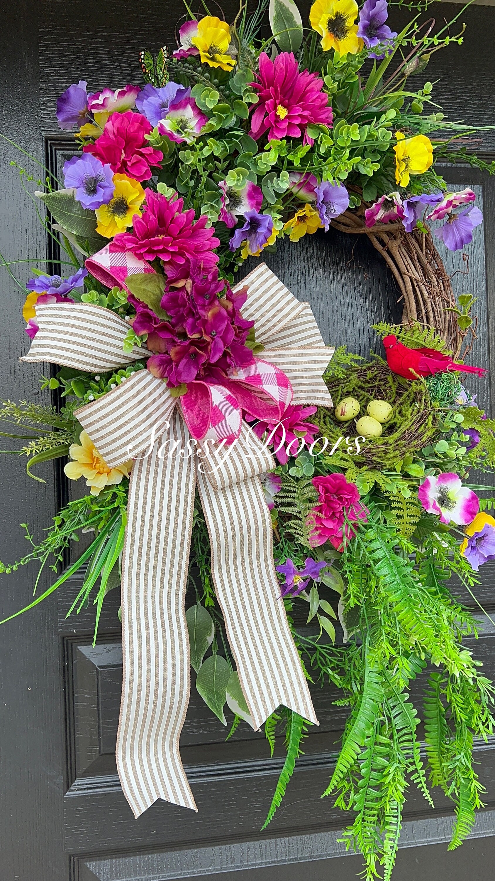 Natures Beauty Bird Wreath, Spring Wreath, Wreath For Front Door ...