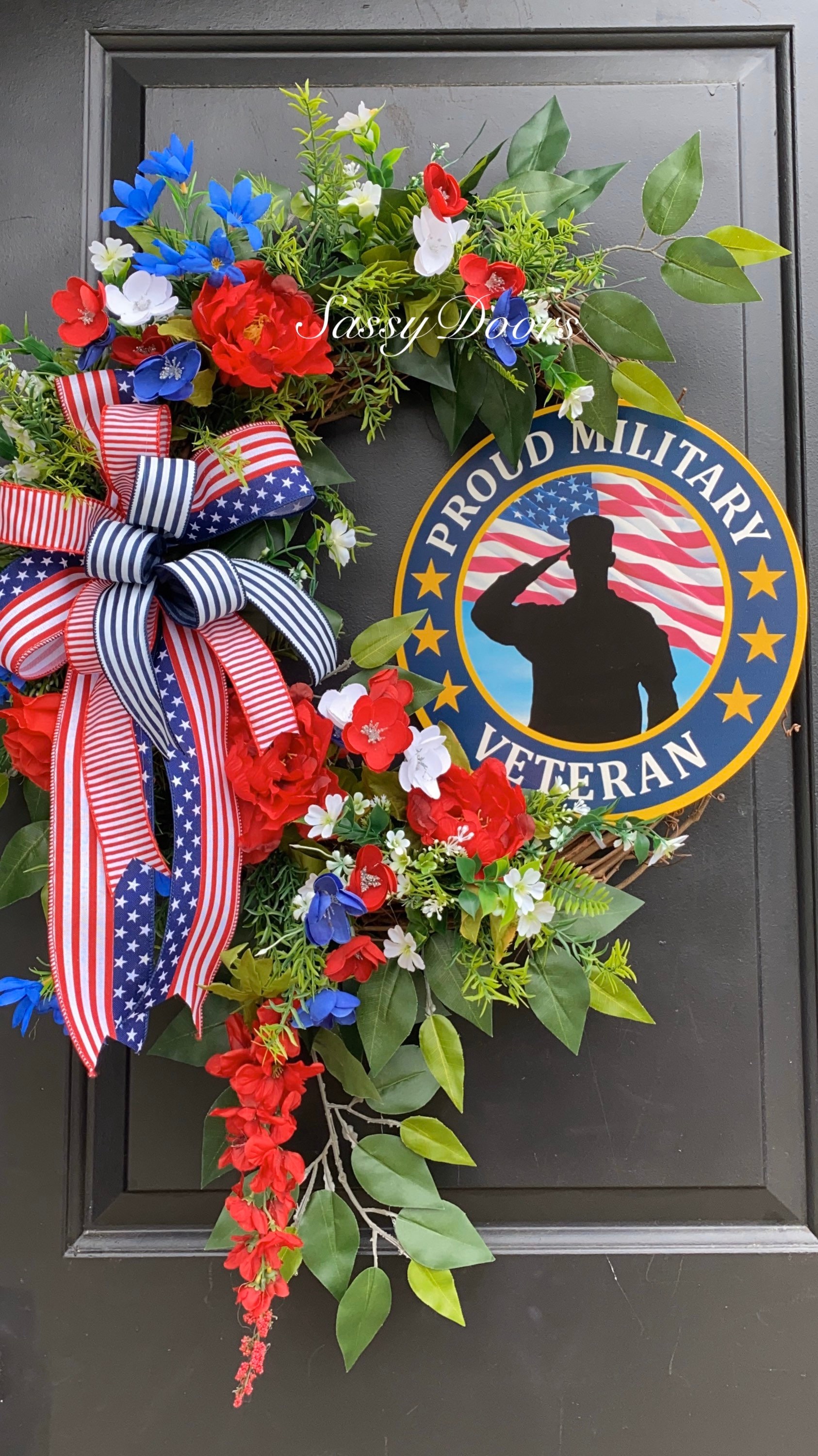 Military Veterans Wreath, Patriotic Wreath, Memorial Day Wreath ...