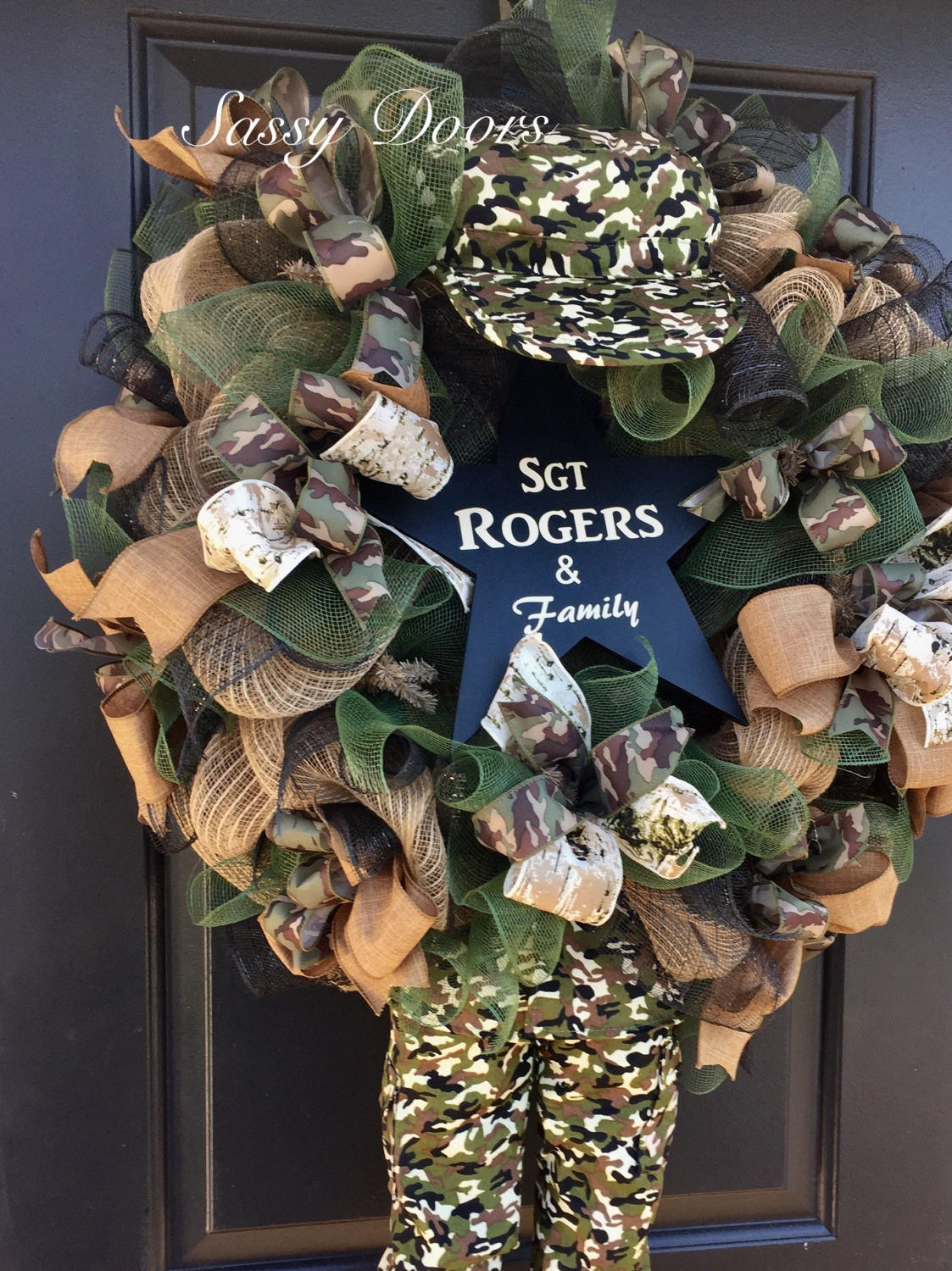 MilitaryWreath- Patriotic Wreath- Front Door Wreath, Military gift ...