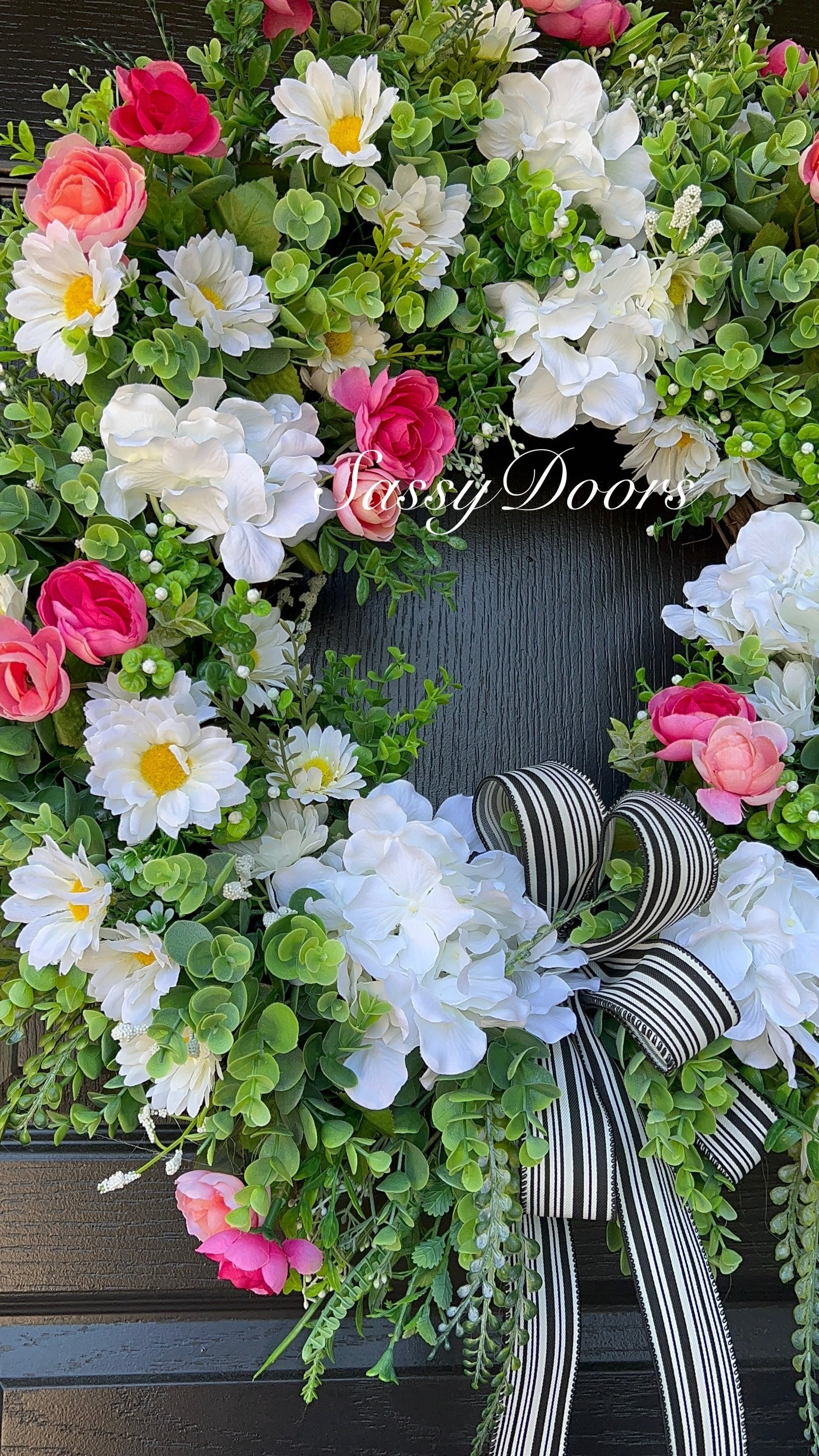 Hydrangea Wreath Peony Wreath Front Door Wreath Daisy Wreath Sassy Doors Wreath
