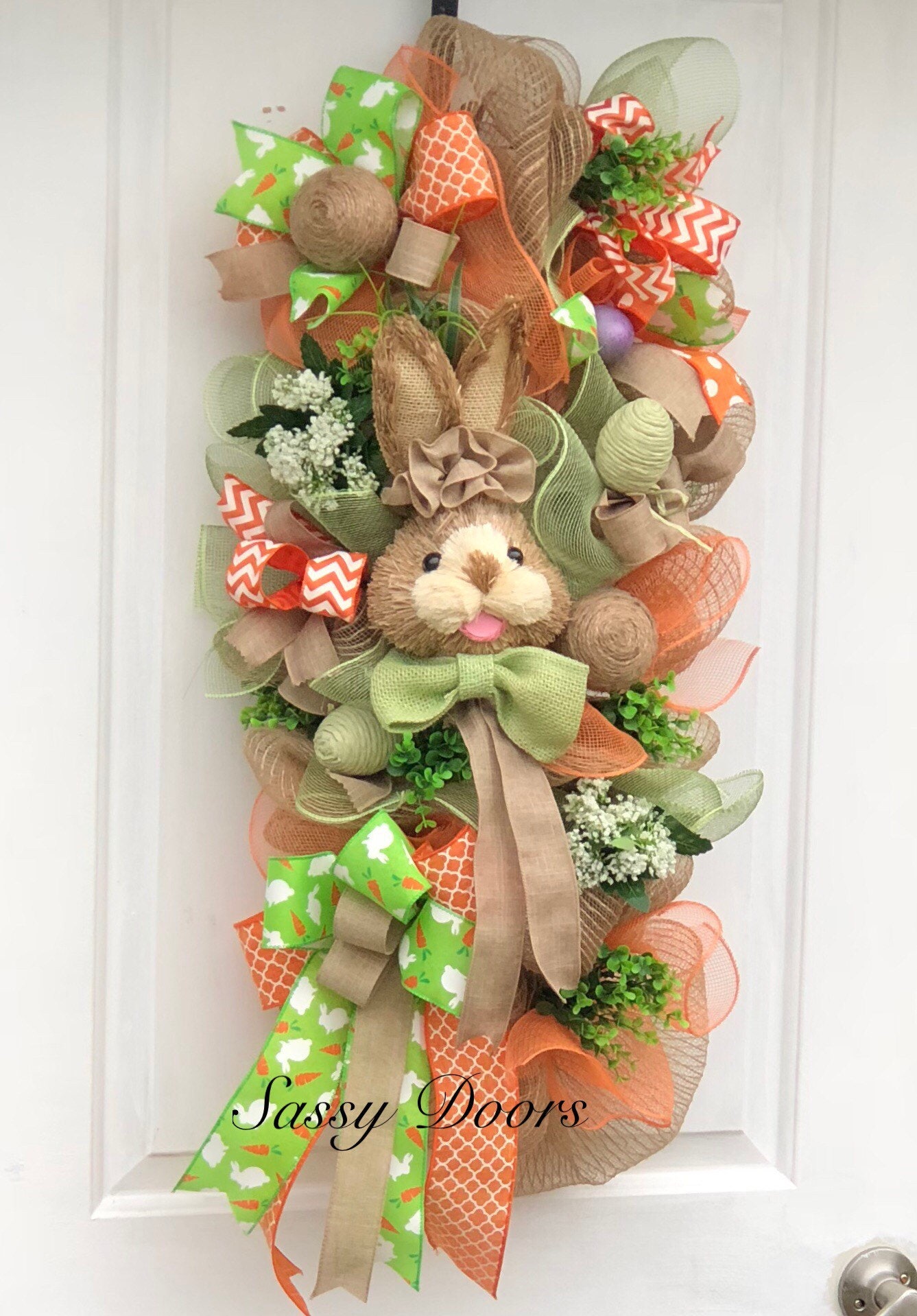 Easter Swag, Easter Wreath, Easter Bunny Wreath, Easter Swag With Bunny ...