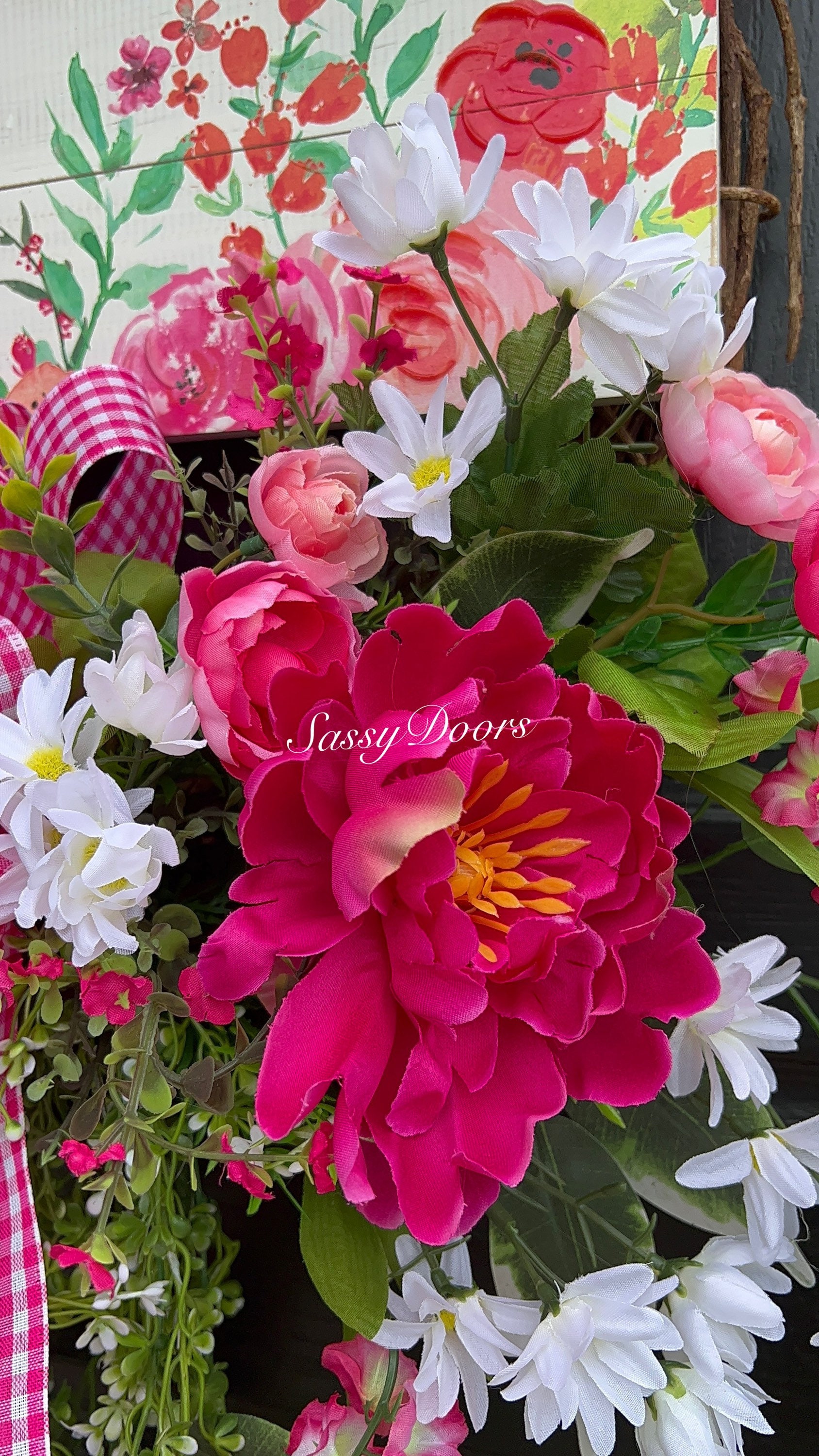 Spring Wreath, Peony Wreath, SassyDoors Wreath, Peony Spring Garden ...