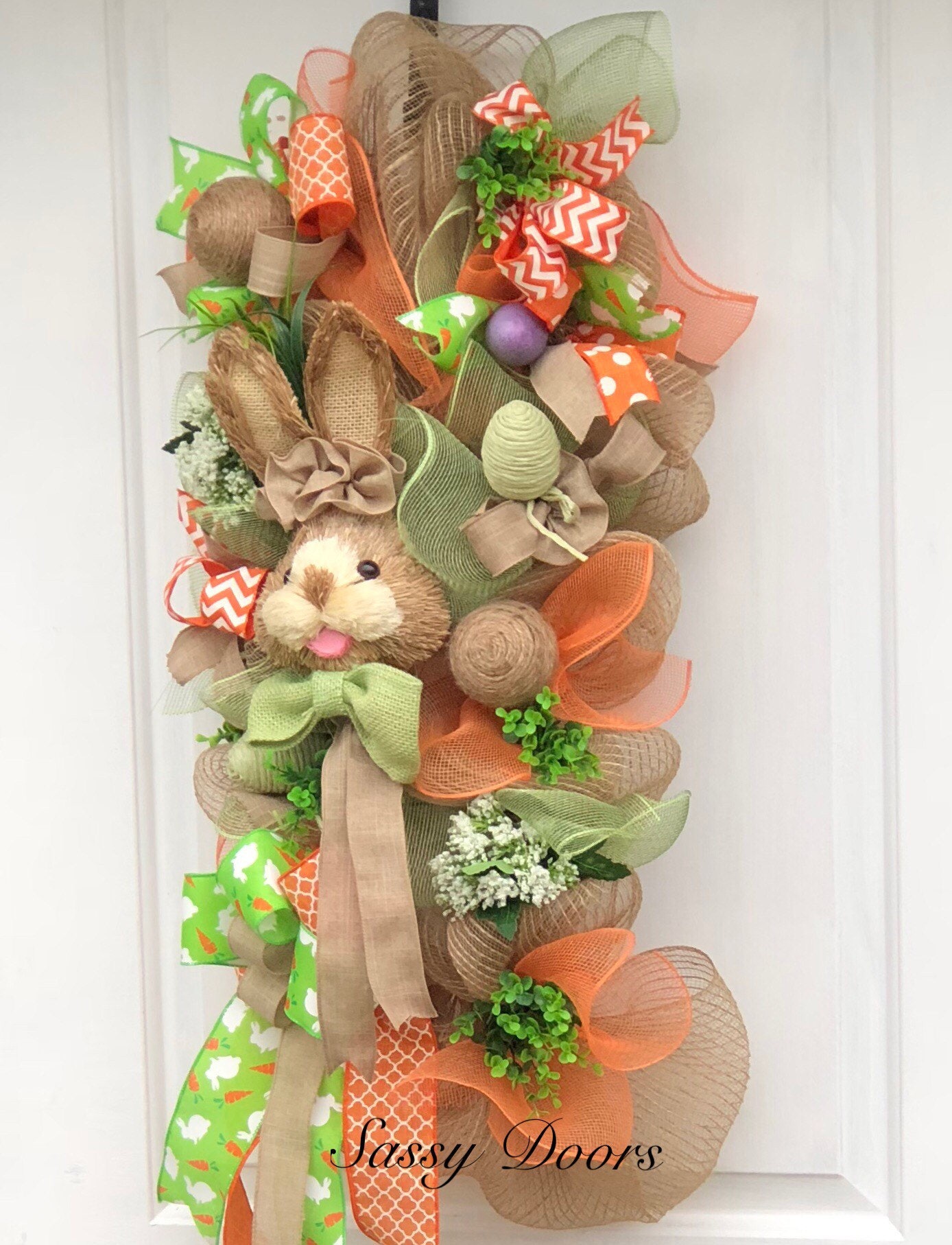Easter Swag, Easter Wreath, Easter Bunny Wreath, Easter Swag With Bunny ...